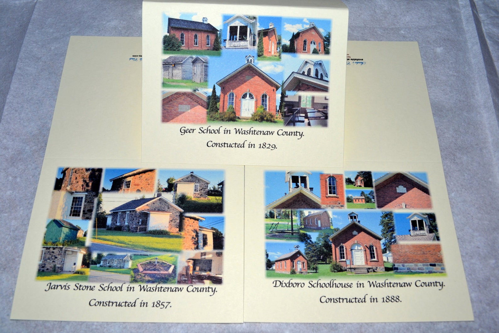 Schoolhouse Collage Photo Note Cards - Set of 12 - Etsy