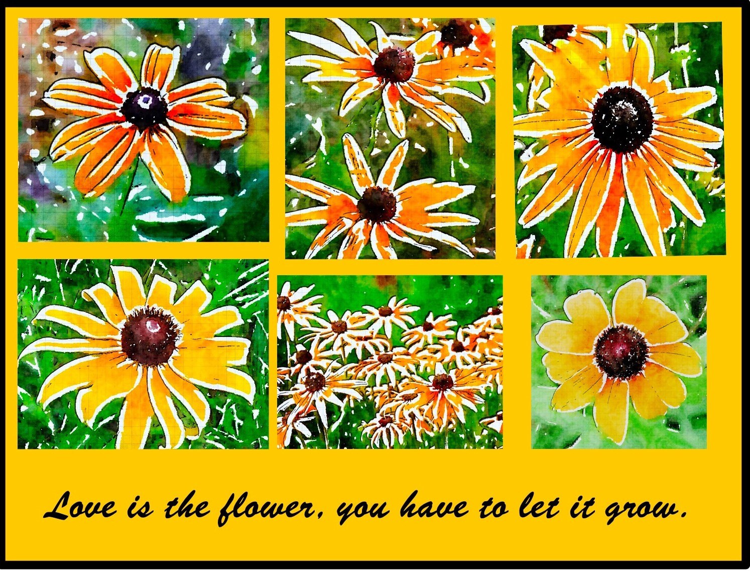 Watercolor Paintings of Black-eye Susans and Sayings Notecards - Etsy