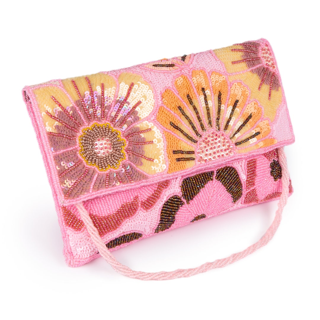 Tanya Pink Beaded Bag - Etsy