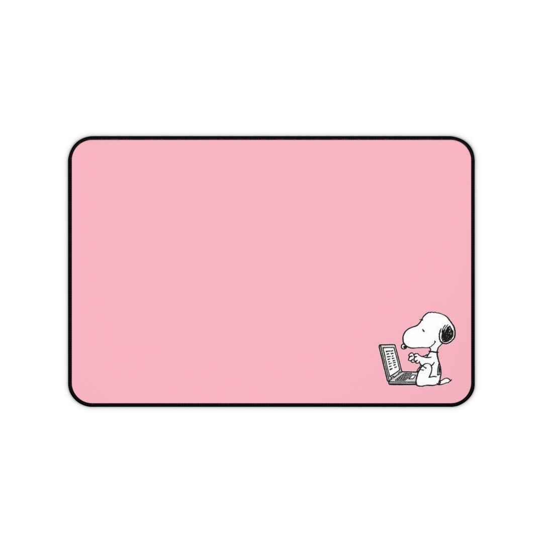 Snoopy Computer Desk Mat | Pink Neoprene Mousepad Office Accessory - Etsy