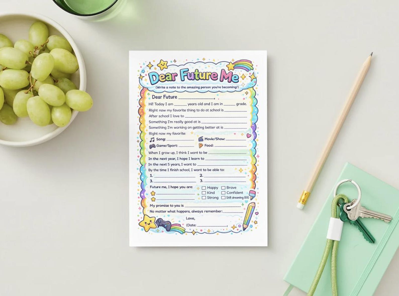 Dear Future Me Letter for Kids Printable | Goal Setting | Time Capsule ...