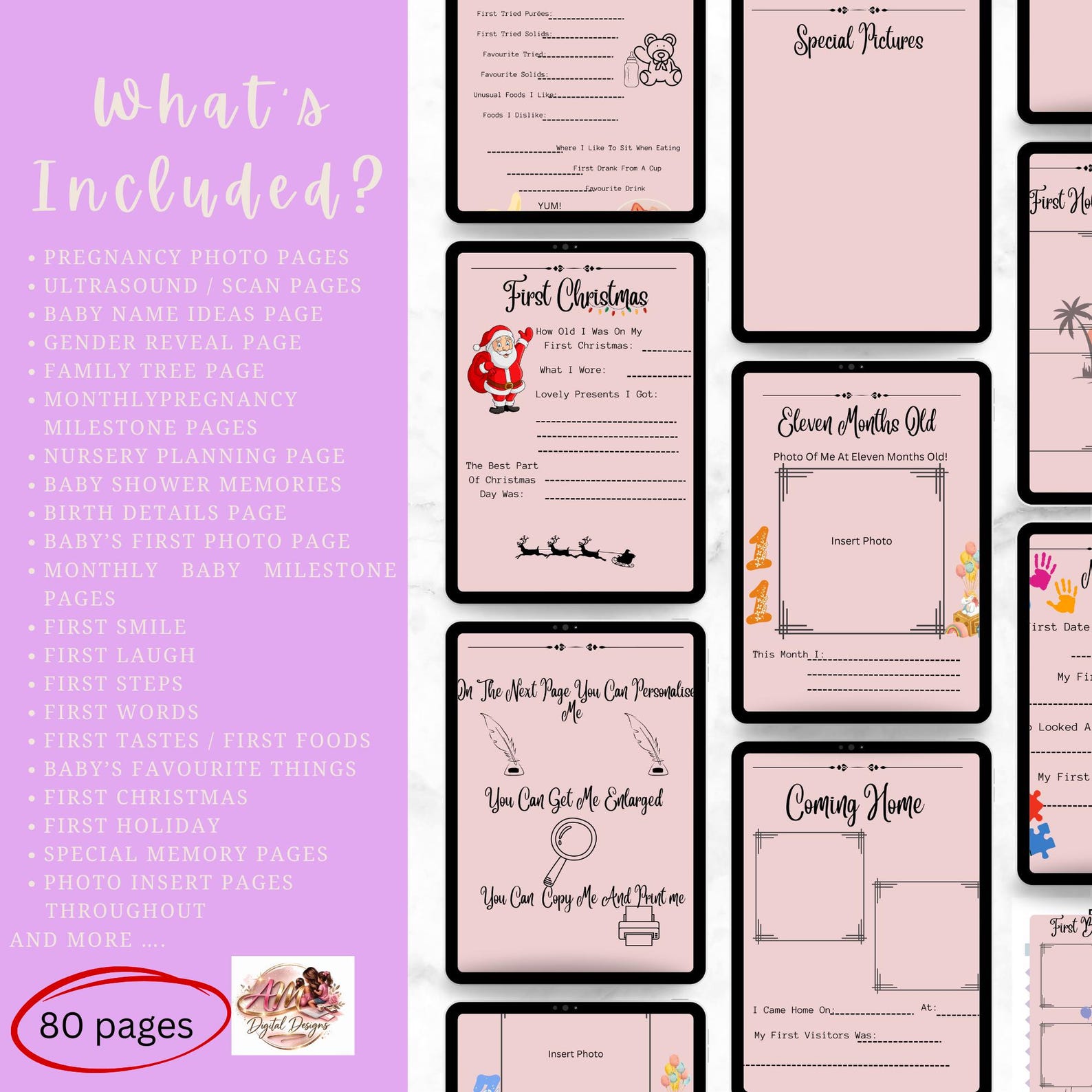 Bump to Baby Memory Journal | Pregnancy First Year Milestone Keepsake ...