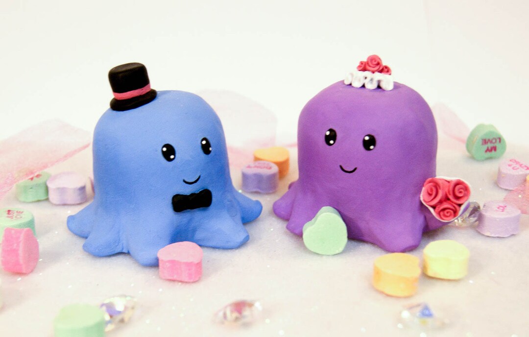 Octopus Wedding Cake Toppers - Etsy