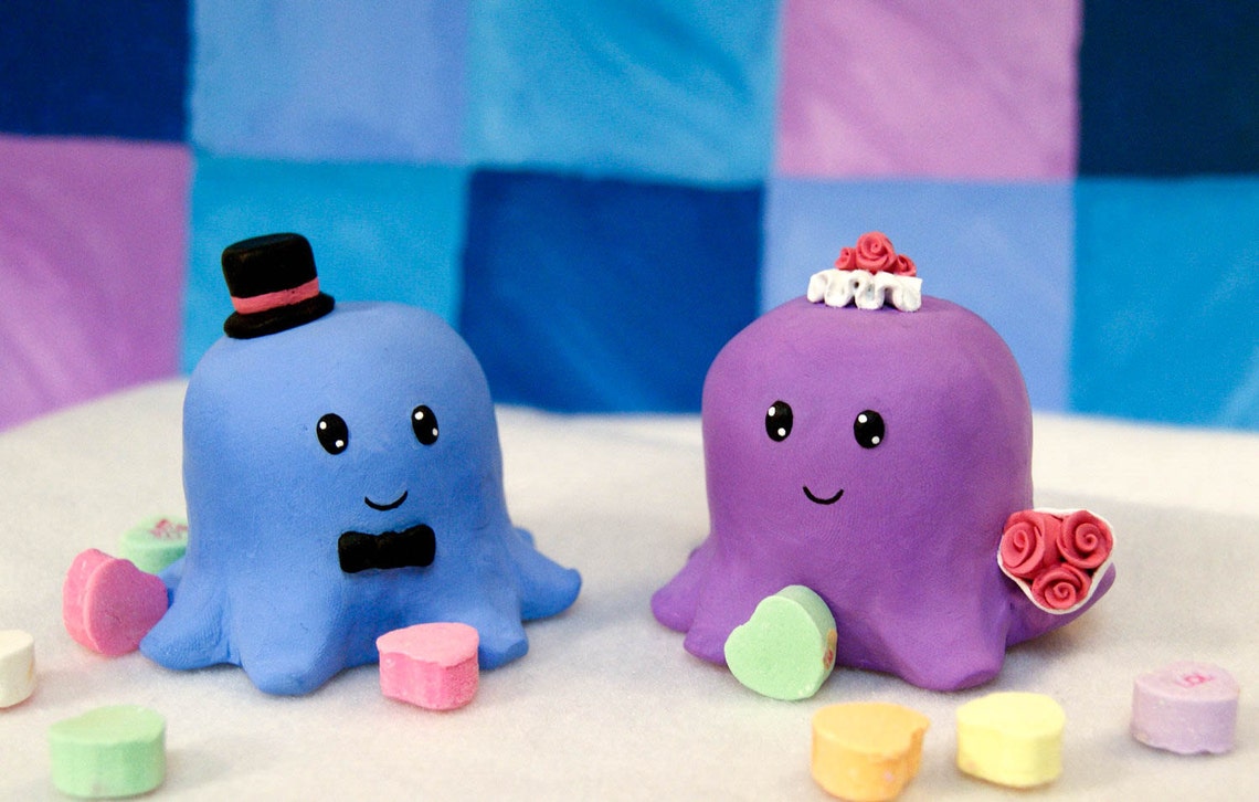 Octopus Wedding Cake Toppers - Etsy