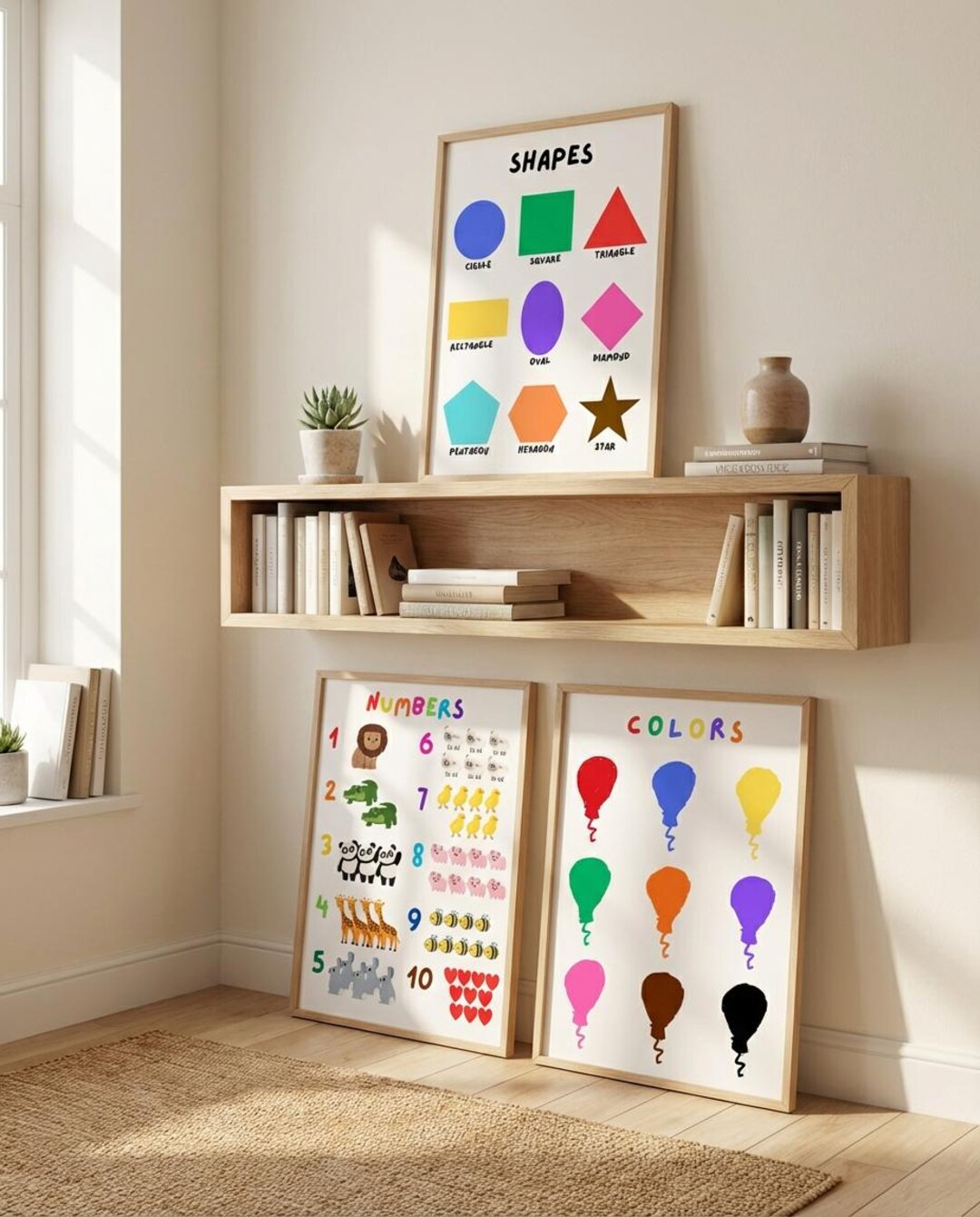 Montessori Toddler Poster Bundle Numbers Shapes Colors Printable ...