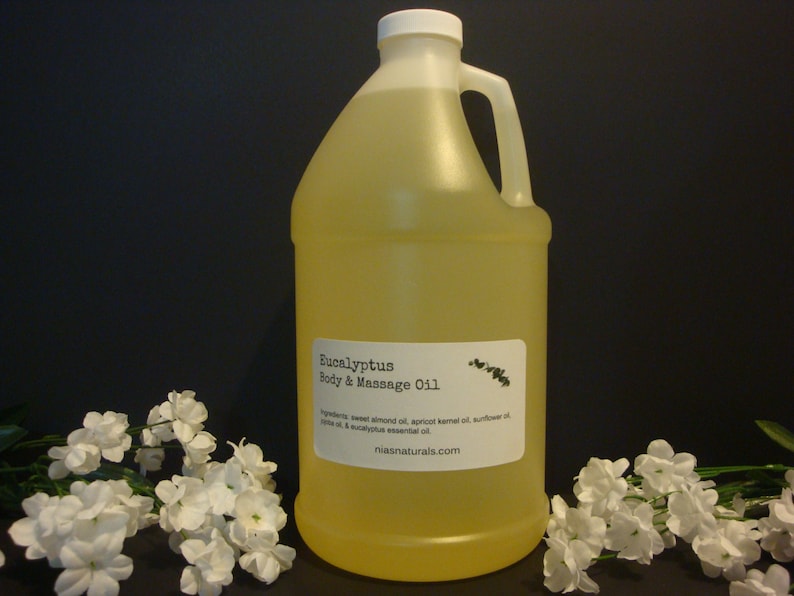 Eucalyptus Body And Massage Oil Blend 100 Natural 64oz Half Etsy