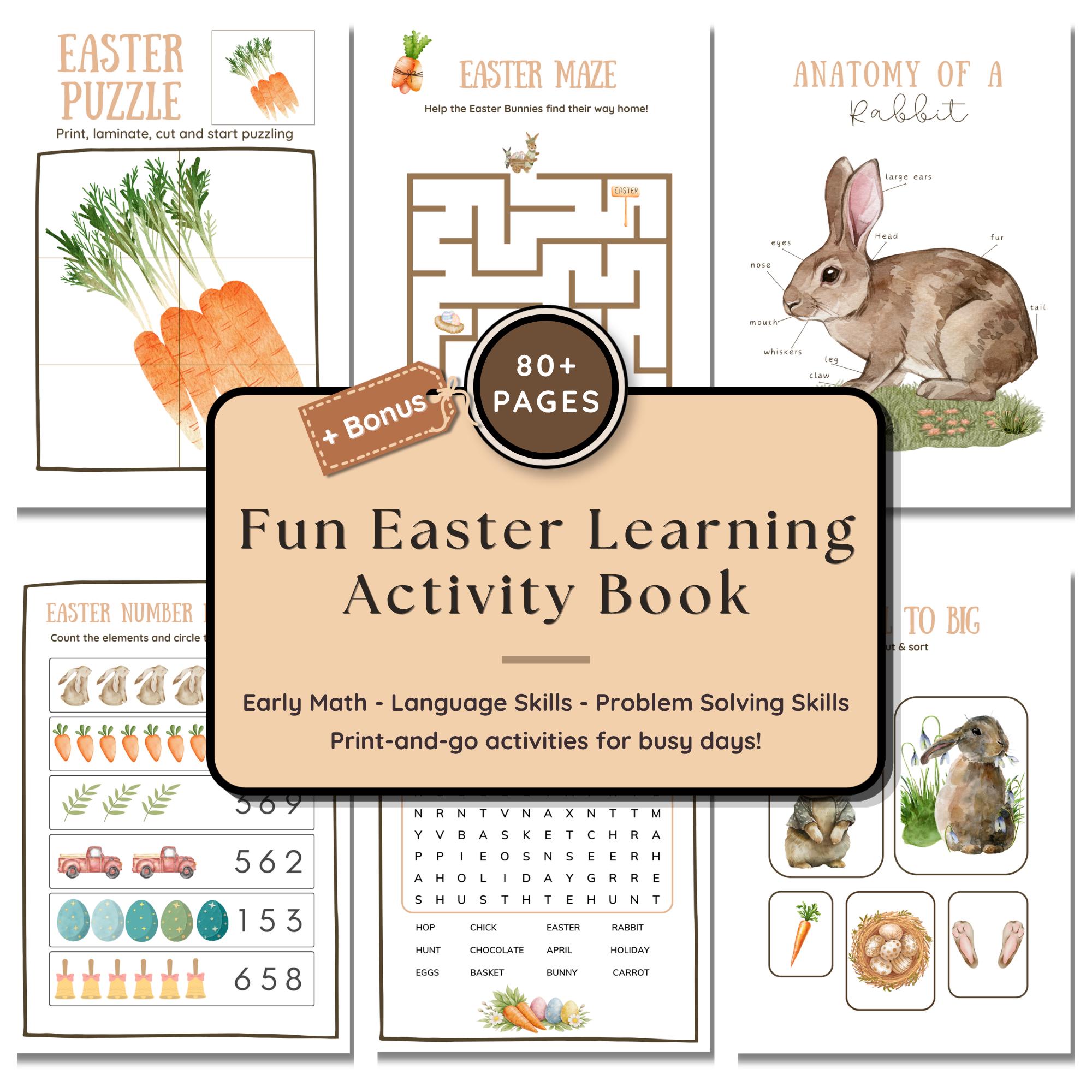 Easter Activity Book for Kids, Easter Printable Activity, Printable ...