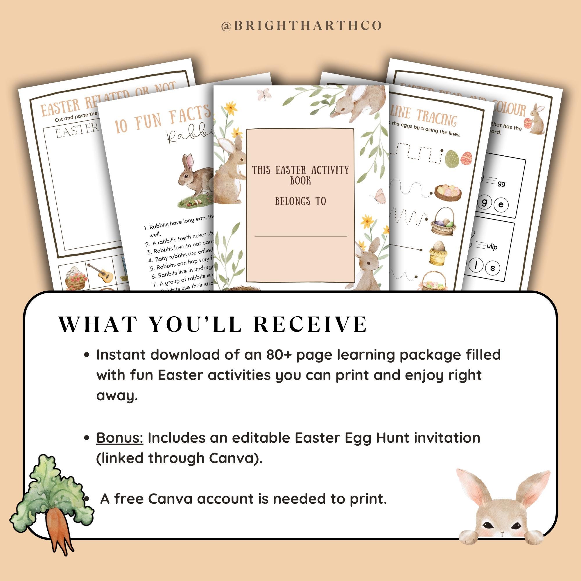 Easter Activity Book for Kids, Easter Printable Activity, Printable ...