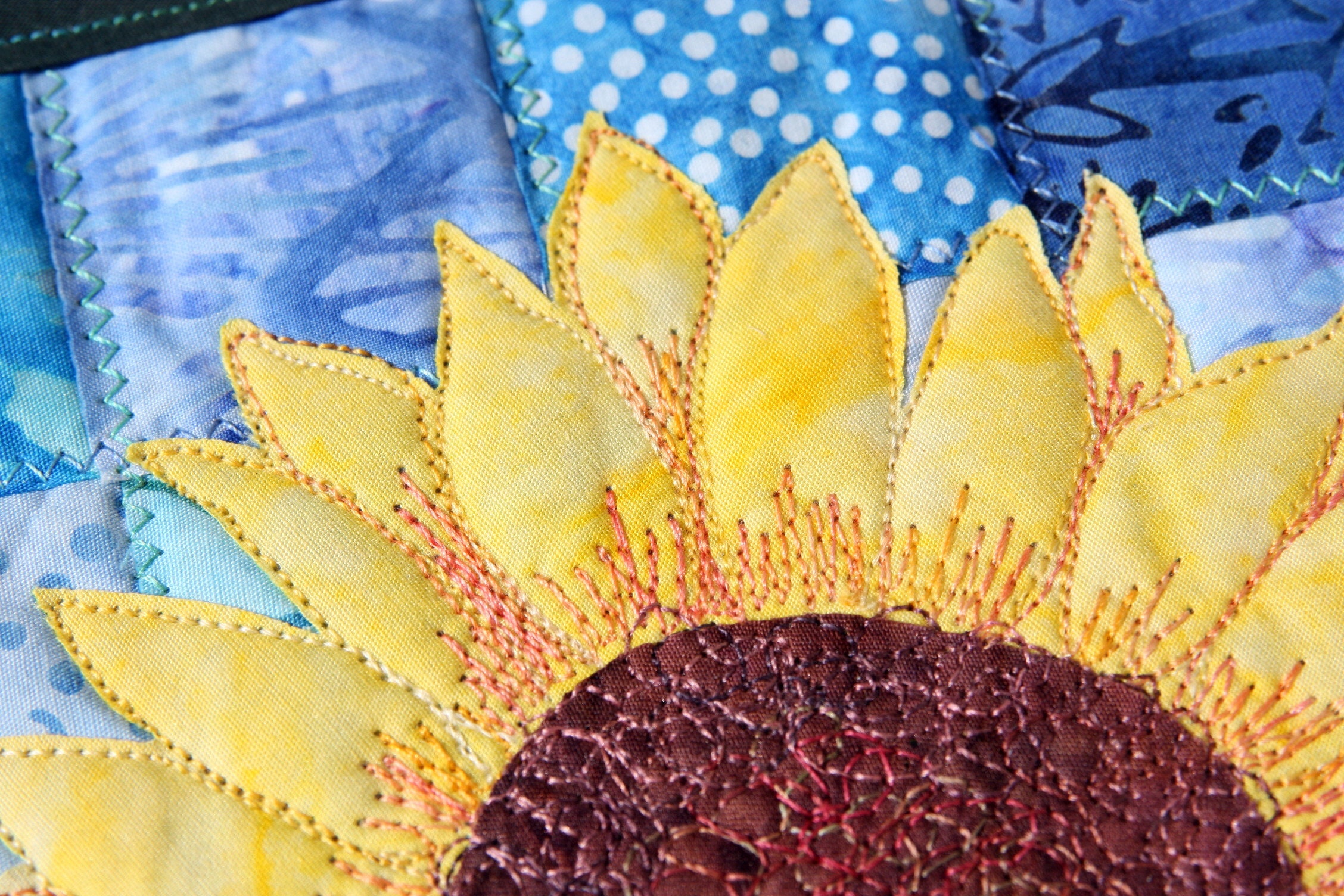 Batik Sunflowers Quilted Wall Hanging / Art Quilt Pattern or | Etsy