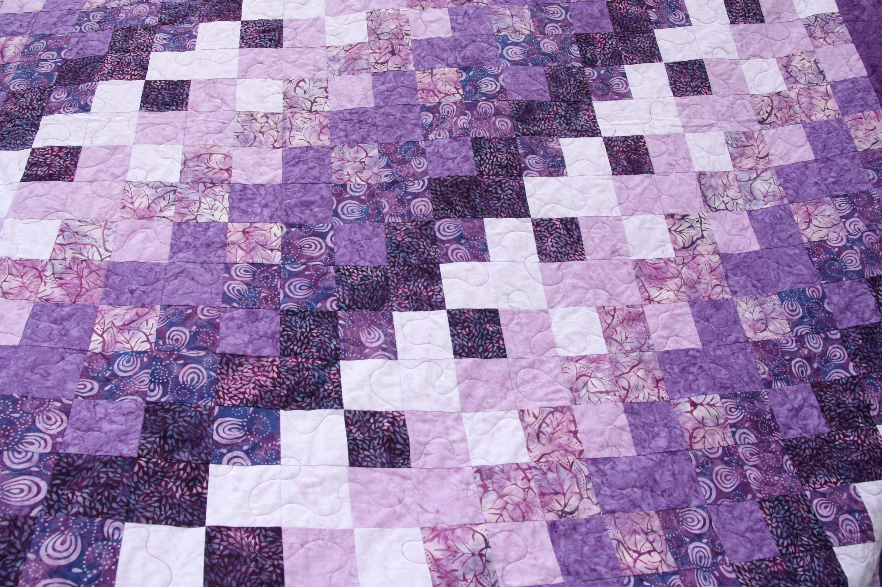Batik Patchwork Quilt Purple Rain Made To Order | Etsy