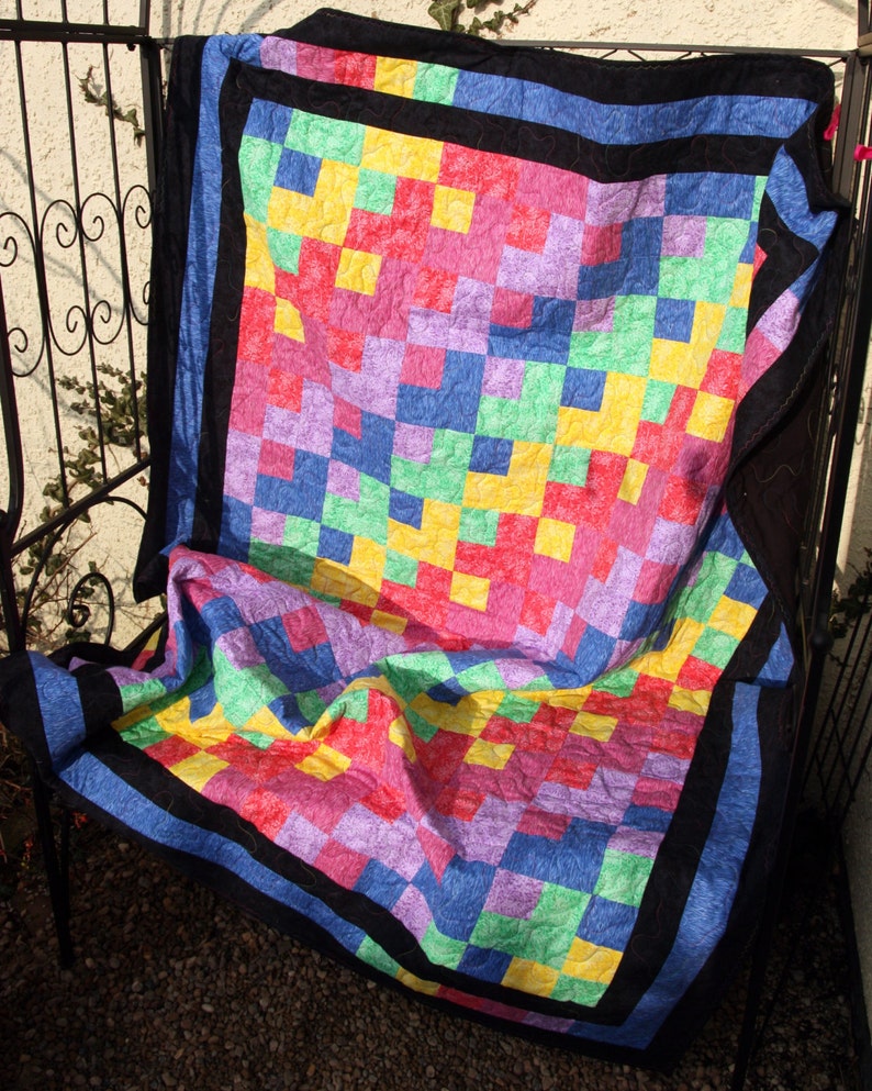 Batik Patchwork Quilt Purple Rain Made To Order | Etsy