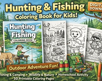 Outdoor Adventure Coloring Pages for Kids | Wildlife, Camping & Nature ...