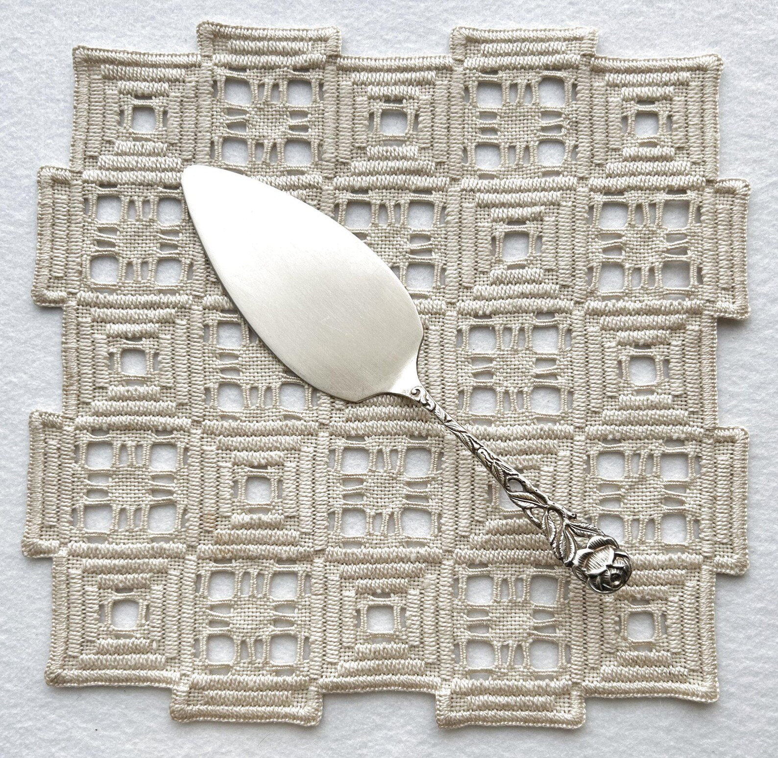 HILDESHEIMER ROSE Pattern Cake Pie Server Shovel 90 Silver Plate High ...