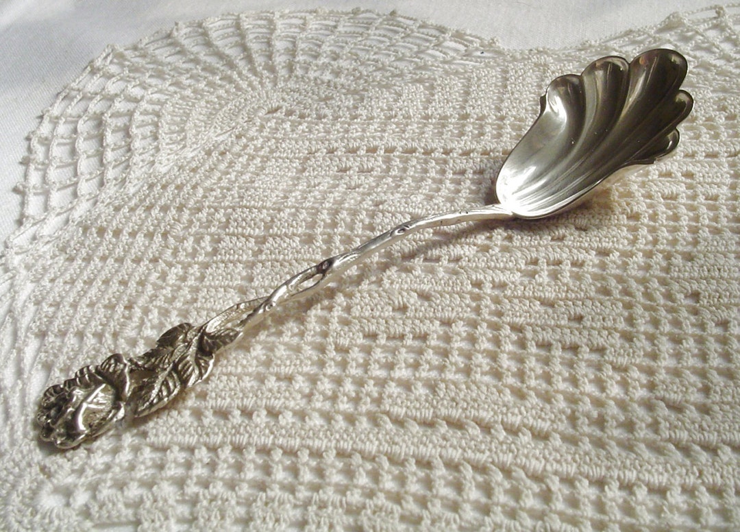 Hildesheimer Rose Pattern Fan-shaped Sugar Spoon 835 Silver - Etsy