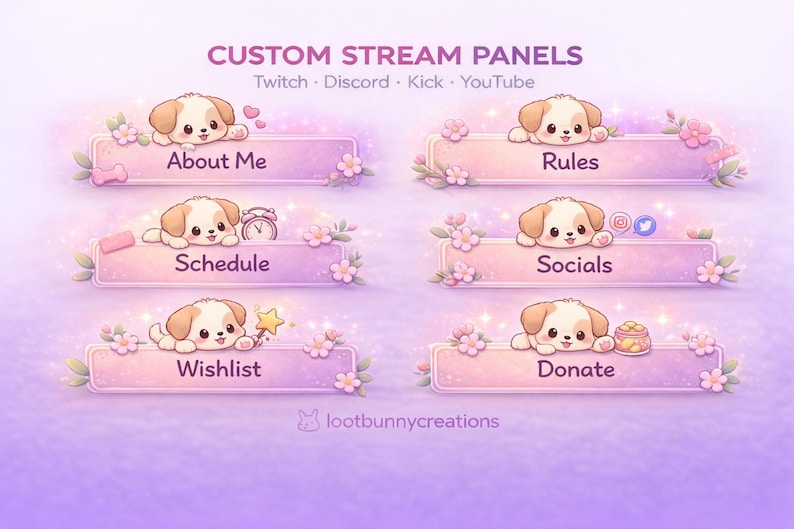 Custom Twitch Stream Panels | Chibi Anime Vtuber Streamer Graphics - Etsy