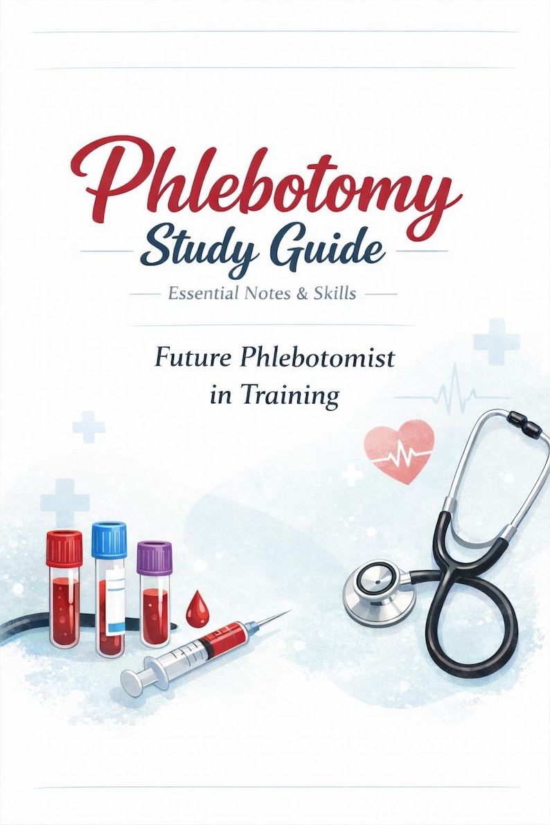 Phlebotomy Study Bundle | Complete Study Guide, Practice Test, Answer ...