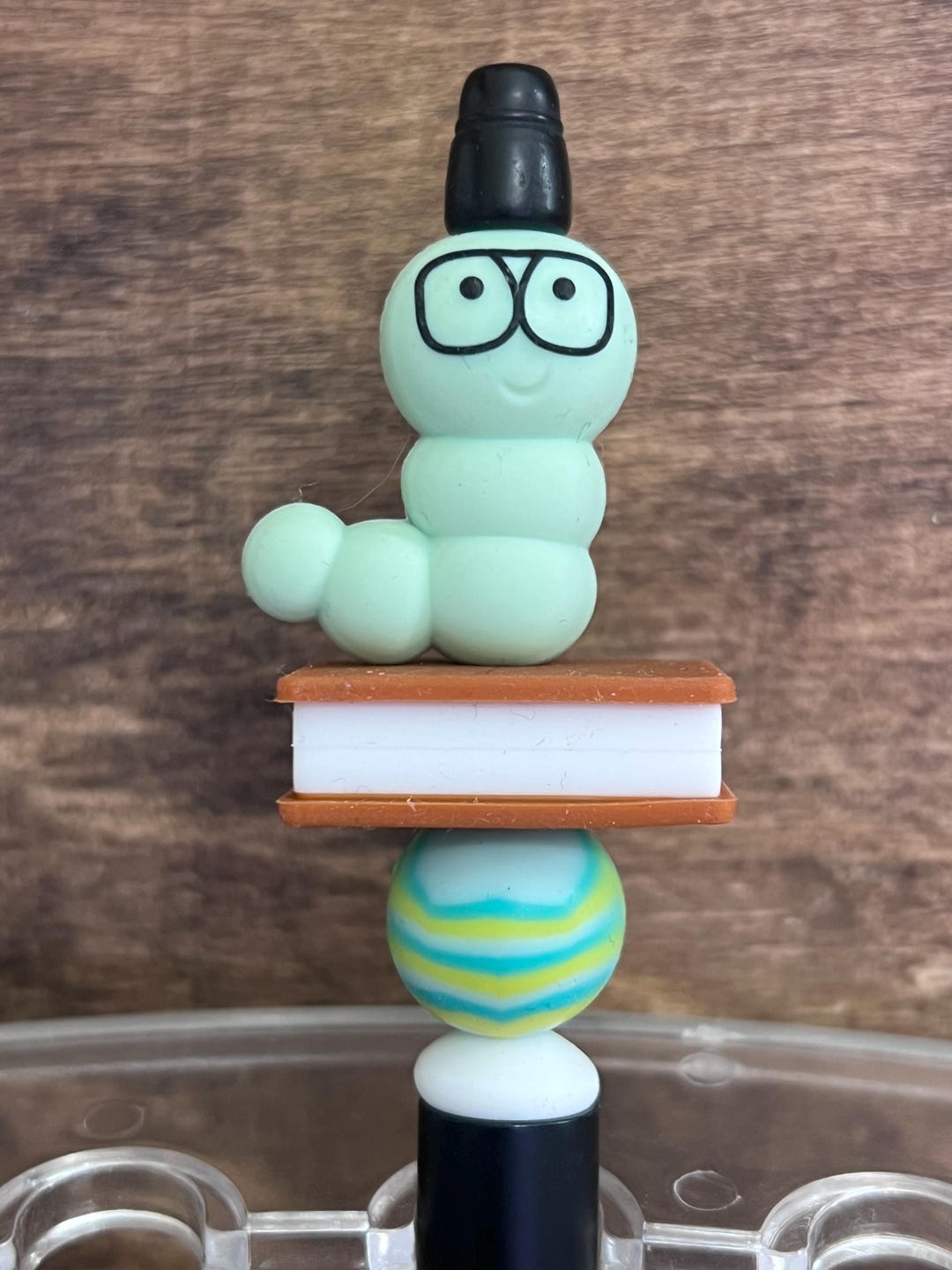 Bookworm Book Worm Books Reader CUTE Beaded Pen Black Ink Great Gift - Etsy