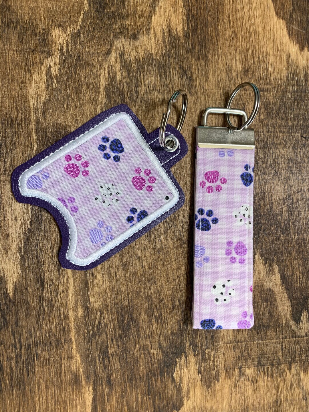 Paw Print Purple Key Chain Key Fob GREAT Gift! - Etsy