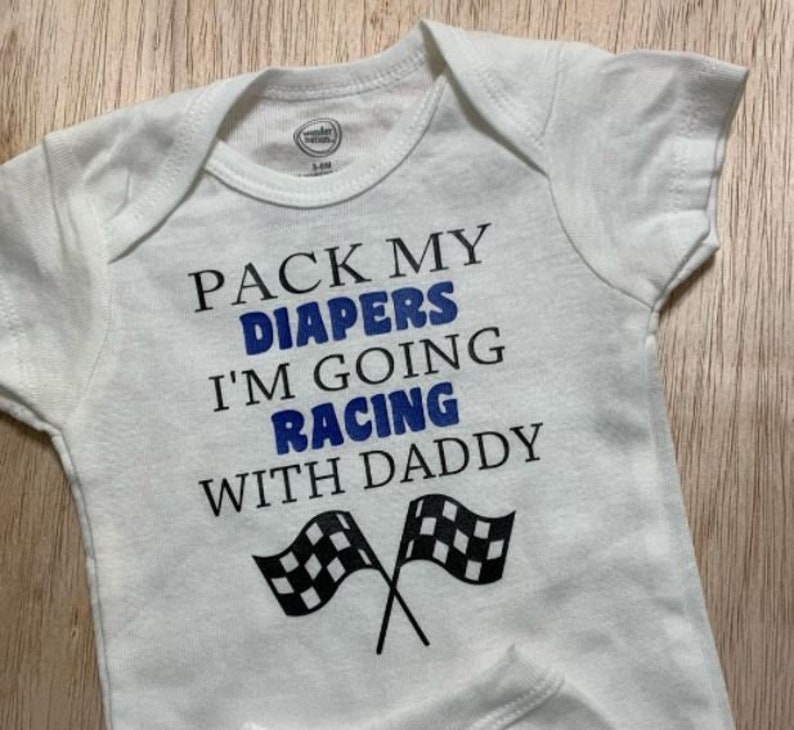 Pack My Diapers Racing With Daddy Baby Boy or Girl Bodysuit Various ...