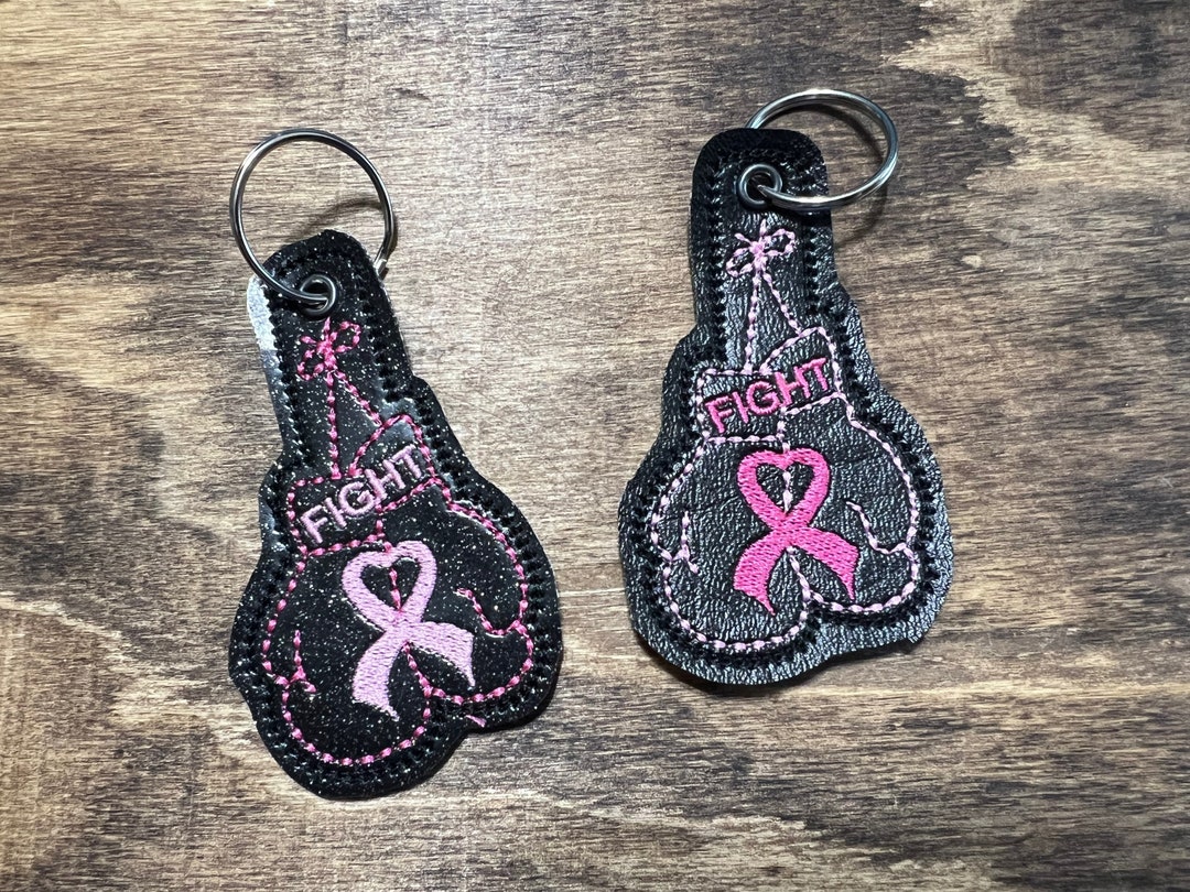 Fight Breast Cancer Awareness Leather Key Chain/ Key Fob - Etsy