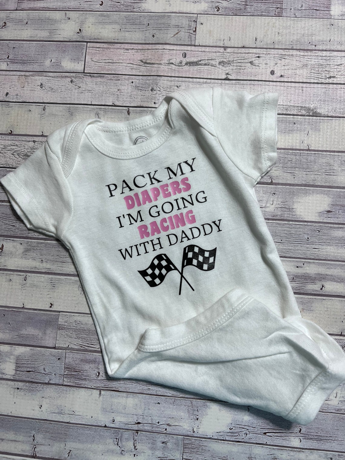 Pack My Diapers Racing With Daddy Baby Boy or Girl Bodysuit Various ...