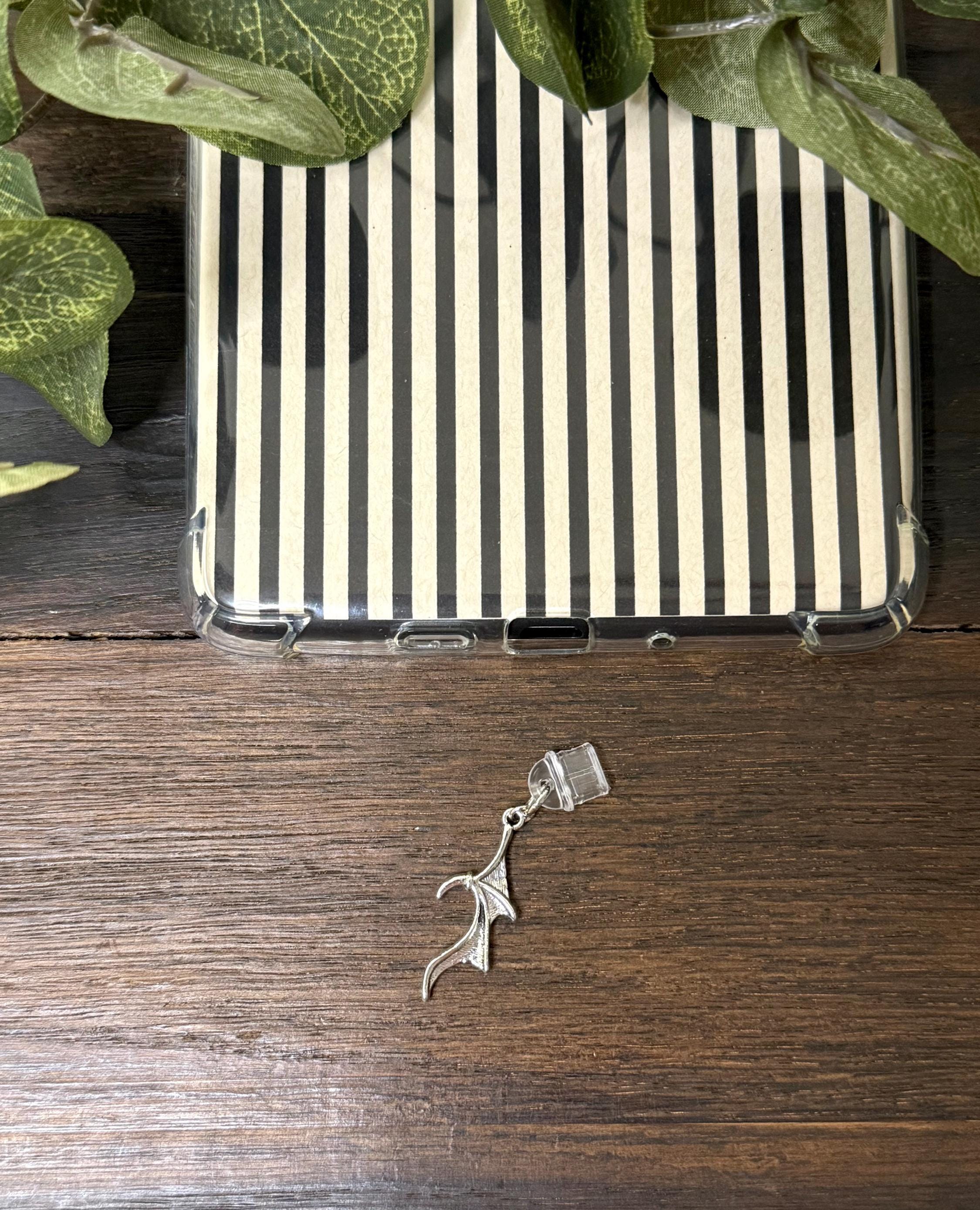 Silver Bat Wing USB-C Dust Plug Charm - Etsy