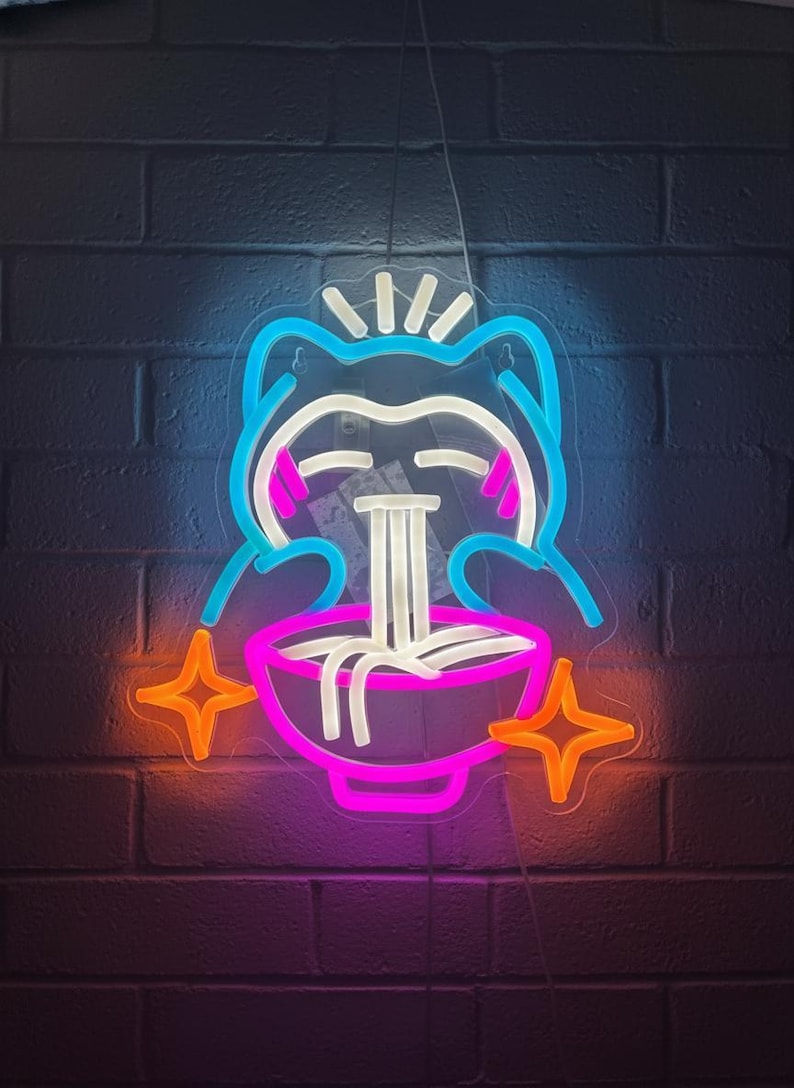 Snorlax LED Neon Light Sign | Pokemon Ramen Bowl Design - Etsy