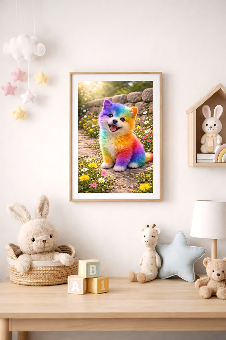 Rainbow Dog Poster – Colorful Puppy Wall Art (digital Download) - Etsy New Zealand