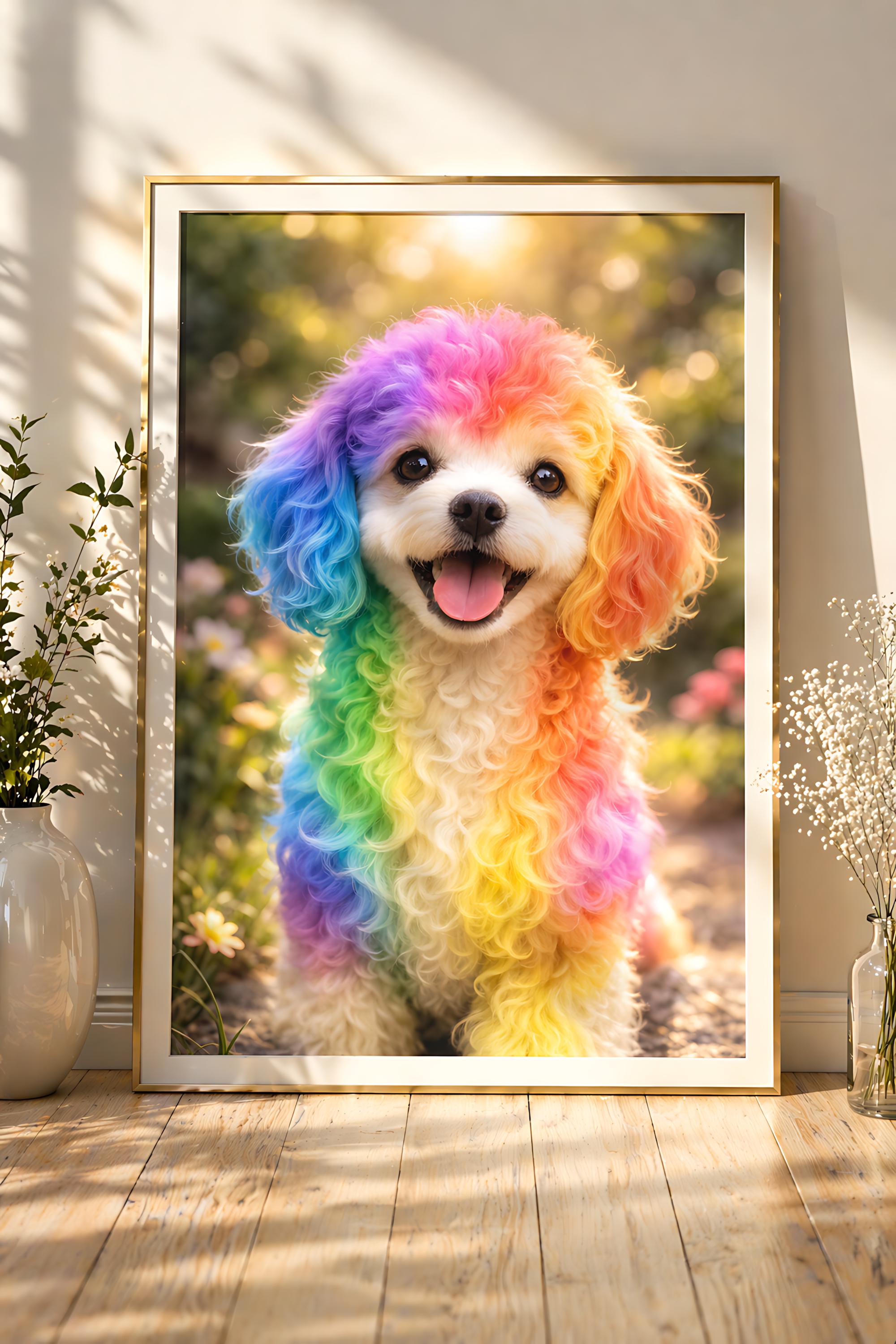Rainbow Dog Poster – Colorful Puppy Wall Art (digital Download) - Etsy