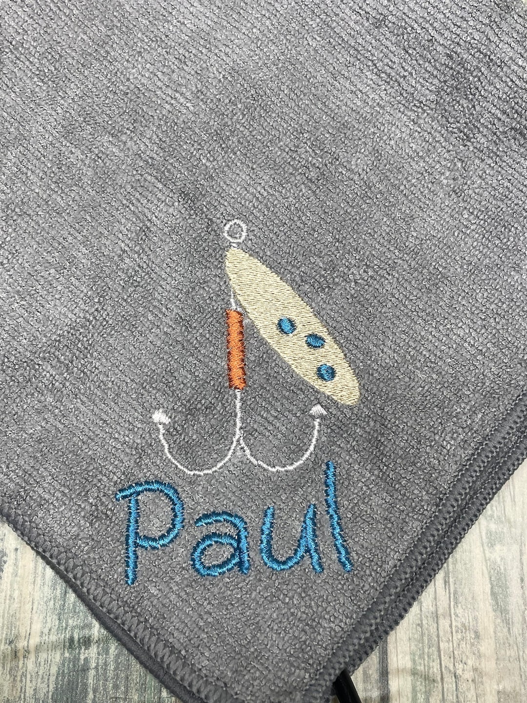 Personalized Fishing Towel/spinner Bait/custom Embroidered Fishing ...
