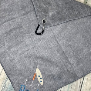 Personalized Fishing Towel/spinner Bait/custom Embroidered Fishing ...