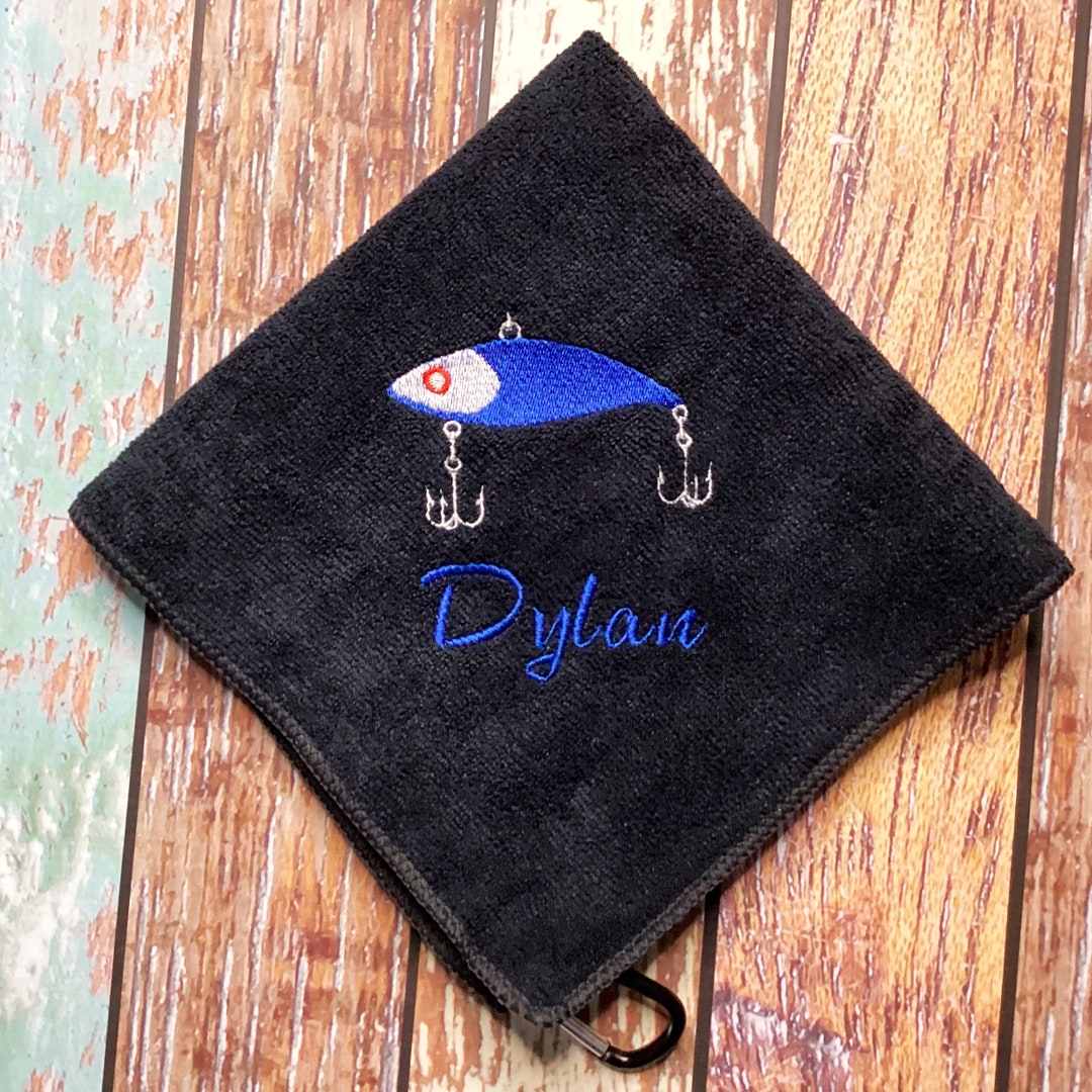Personalized Fishing Towel, Crank Bait, Custom Embroidered Fishing ...