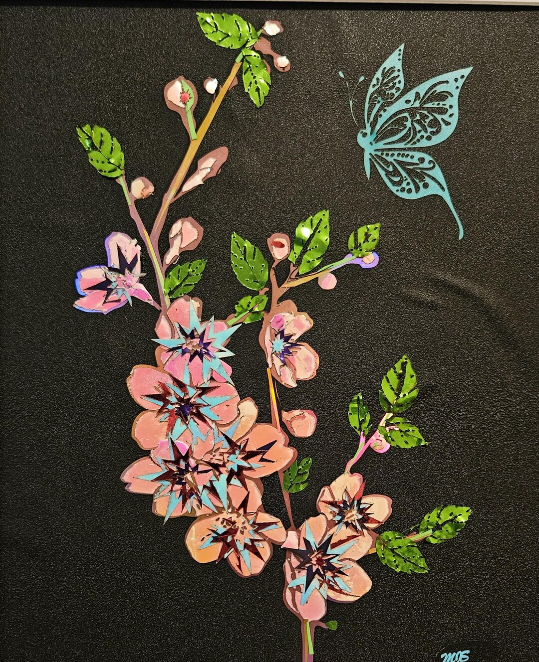 Handmade Vinyl Art - Cherry Blossoms & Butterfly - Unique - Etsy