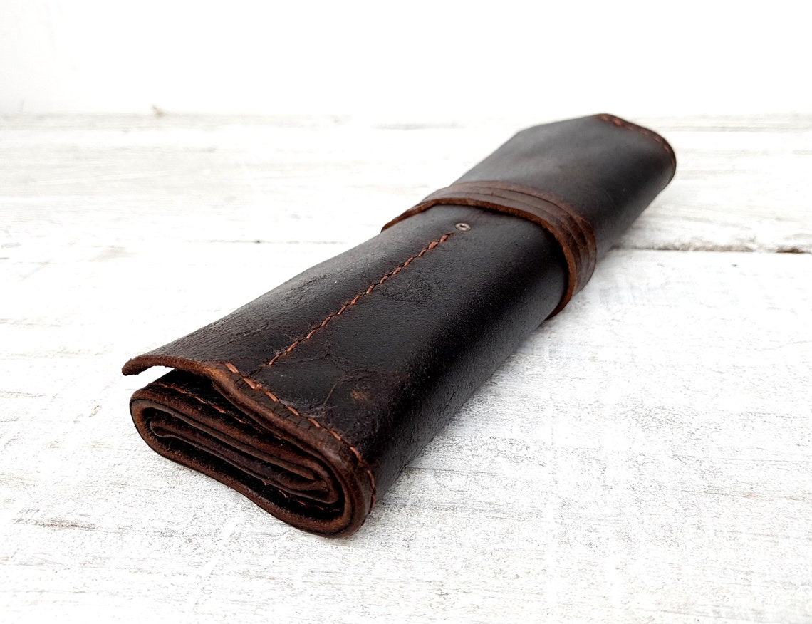Leather Roll Leather Pencil Roll Artists Roll Leather - Etsy