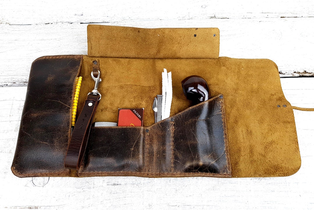 Leather Pipe Pouch, Leather Pipe Roll, Leather Pipe Case, Leather Pipe ...