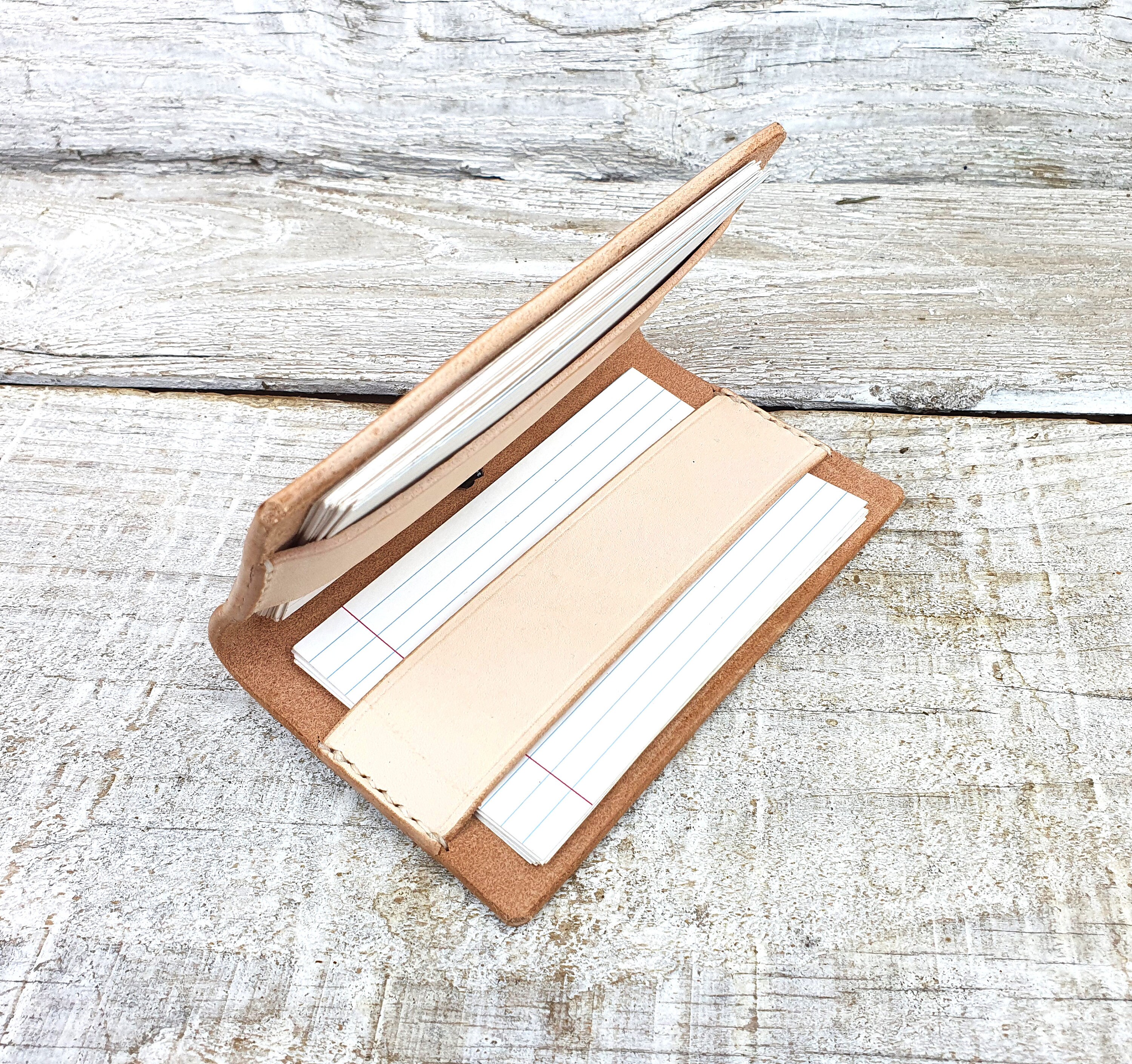 Leather Index Card Holder Index Card Wallet 3x5 A6 Free Personalisation
