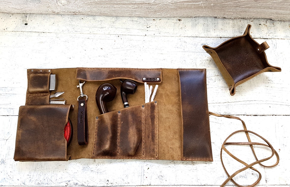 2 Pipe Leather Roll Leather Pipe Pouch Leather Pipe Pouch - Etsy