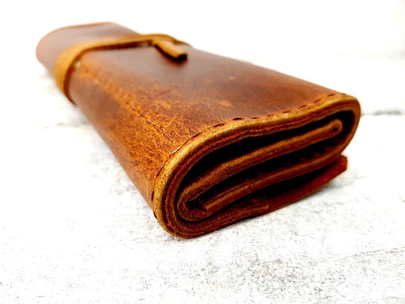 Leather Roll Leather Pencil Roll Artists Roll Leather | Etsy