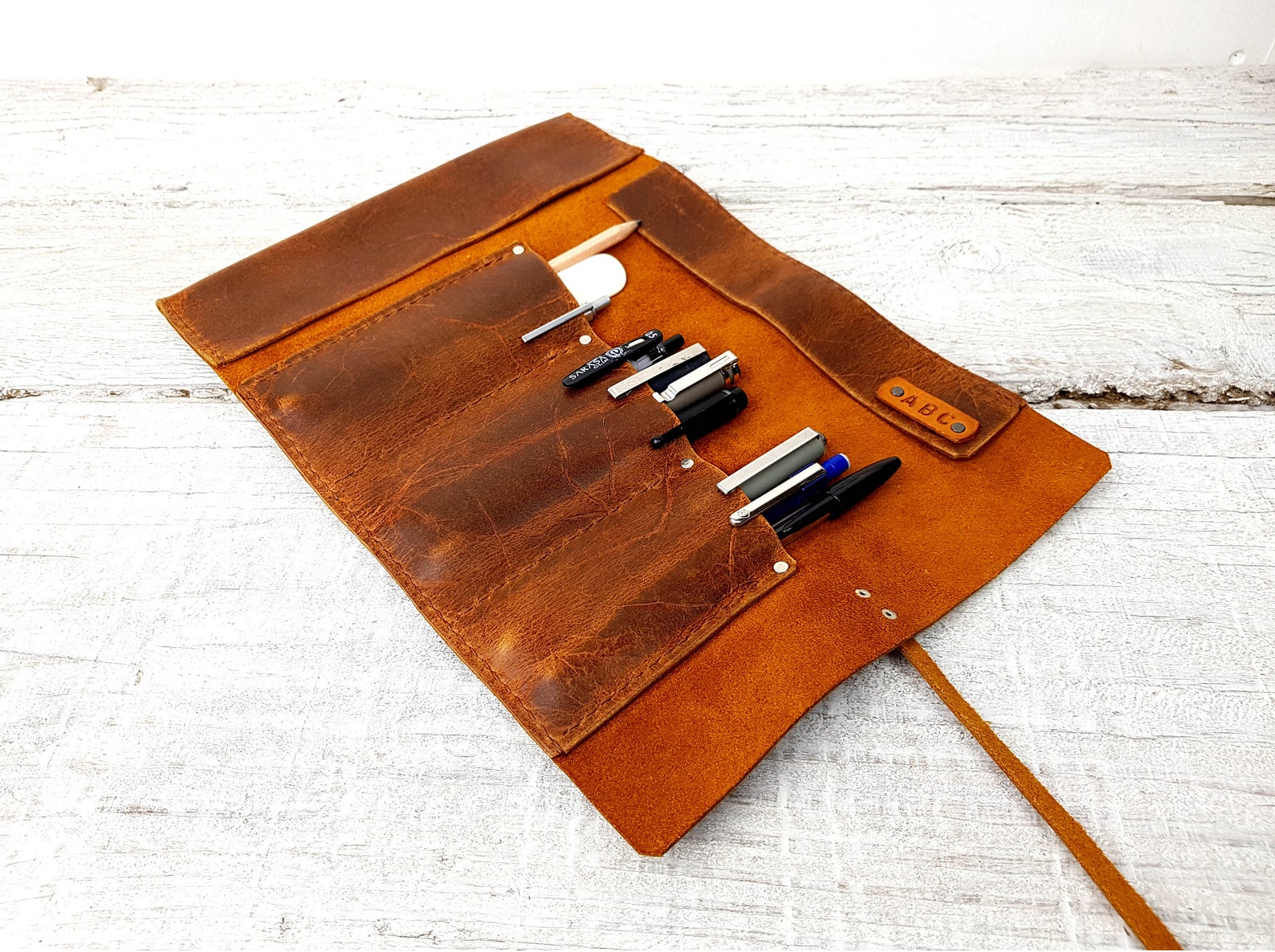 Leather Roll Leather Pencil Roll Artists Roll Leather | Etsy