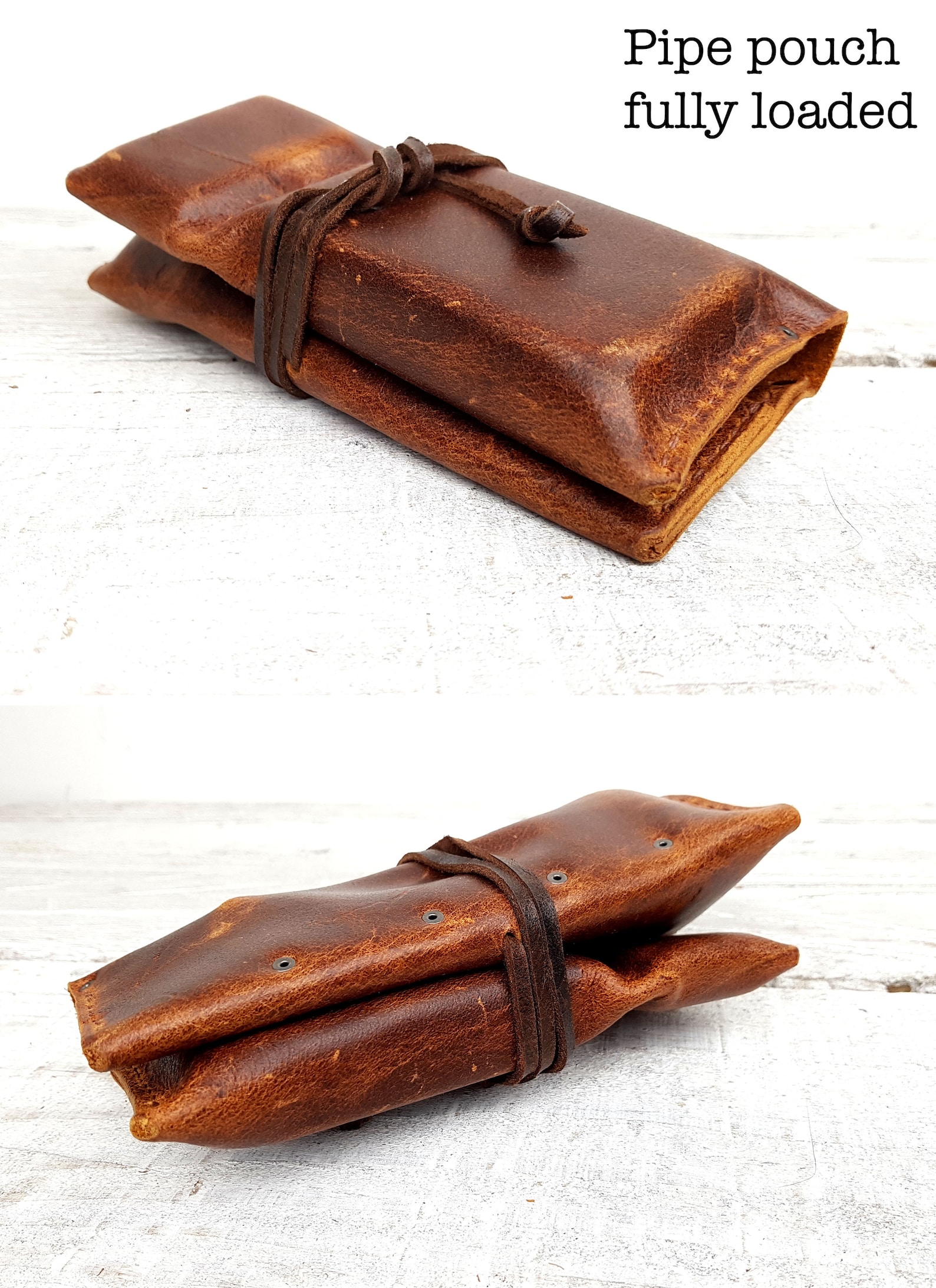 Brown Leather Pipe Roll Includes Leather Pipe Holder - Etsy
