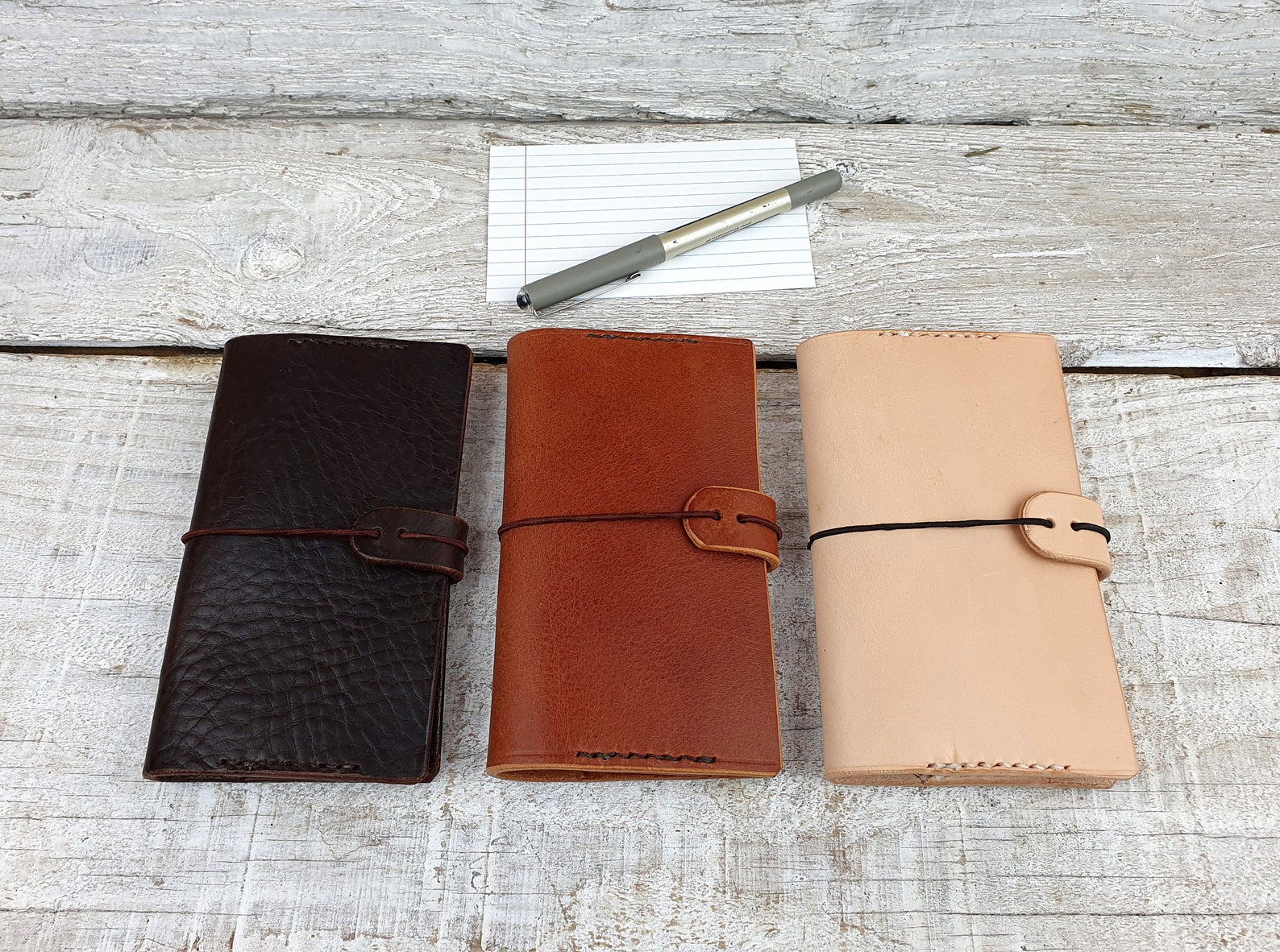 Leather Index Card Holder Index Card Wallet 3x5 A6 Free - Etsy UK