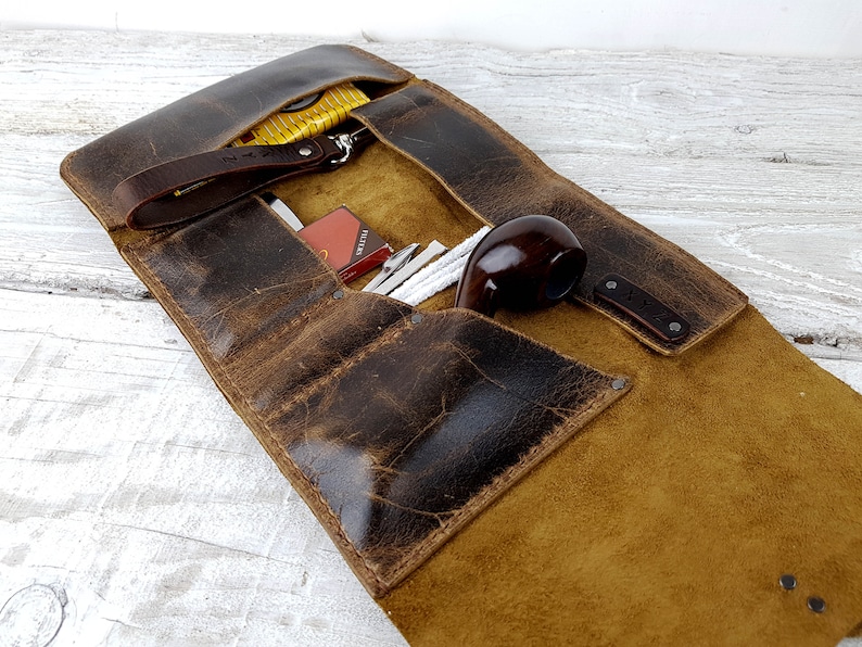 Leather Pipe Pouch Leather Pipe Roll Leather Pipe Case | Etsy