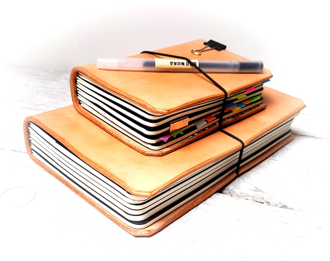 Handmade Leather Notebook Cover: Vegetable-tanned, Free Personalisation ...