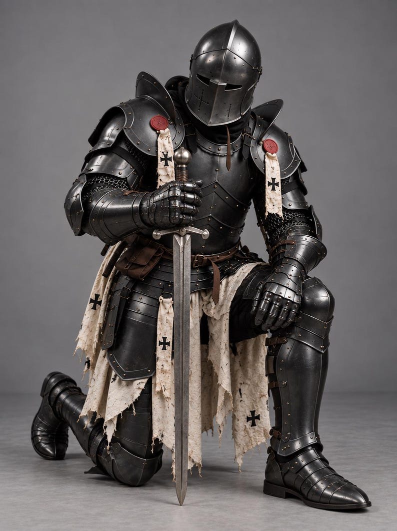 Black Medieval Knight Armor Suit – Full Body Steel Armor With Cuirass ...