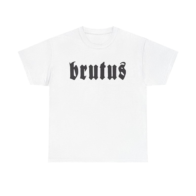 Brutus Gothic Logo Tee | White Graphic T-shirt - Etsy