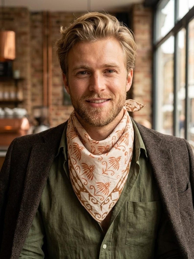 Boho Cotton Head Wrap Hand Printed | Block Print Hair Scarf | Festival ...
