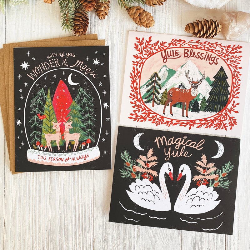 Deer Christmas Card - Etsy