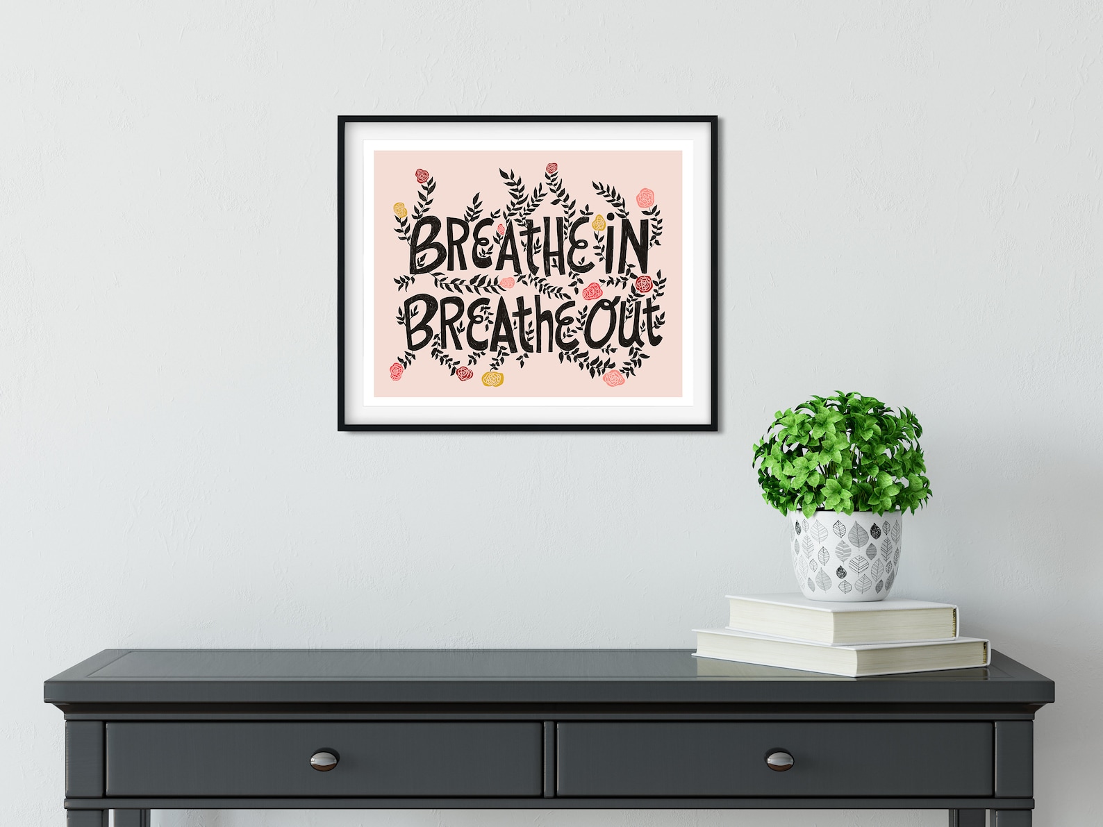Breathe Print, Mindfulness Art, Yoga Art, Inspirational Art Print, Zen ...