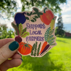 Support Local Farmers Sticker, Farmer's Market Lover, Nature Stickers ...