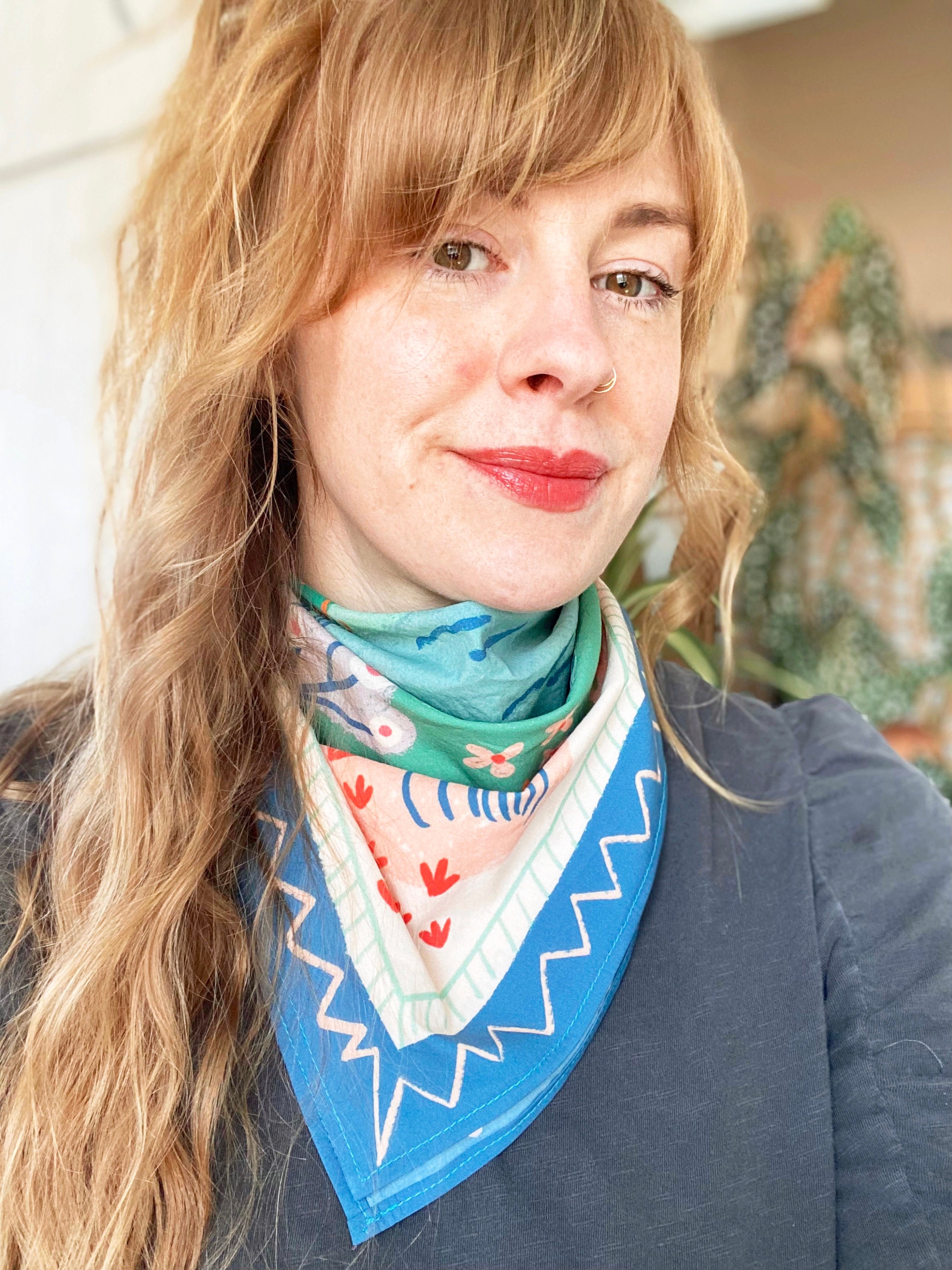 Hiking Bandana, Cotton Neckerchief, Mountain Scarf, Pacific Northwest ...